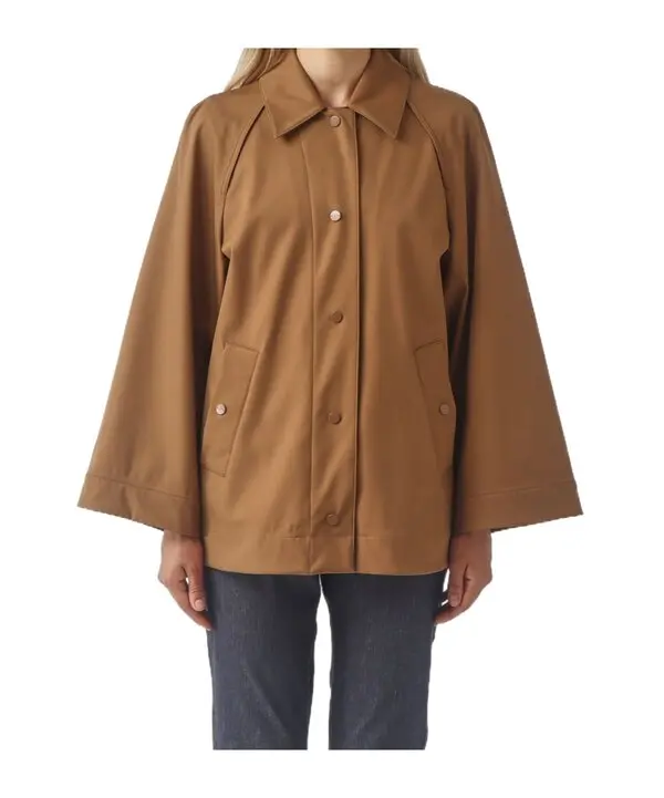 Max Mara Pepli Wide-sleeve Press-stud Coat