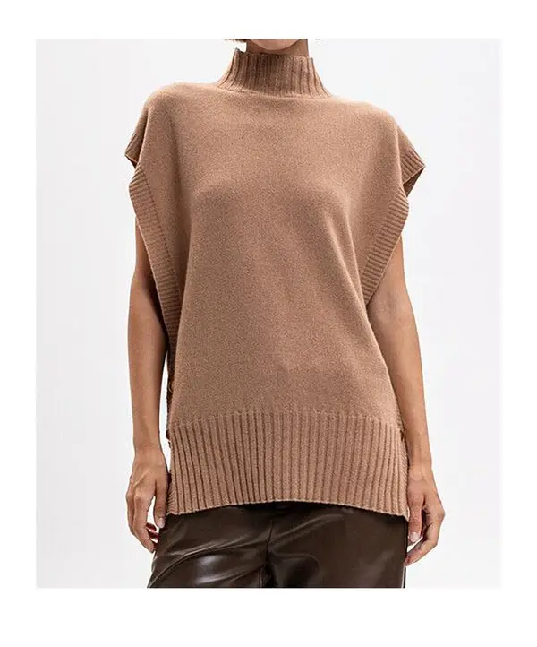 TWINSET Mock-neck Sleeveless Knit Vest
