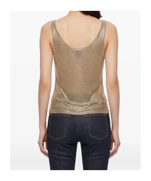 Giuseppe Di Morabito Embellished Mesh Tank Top - Gold