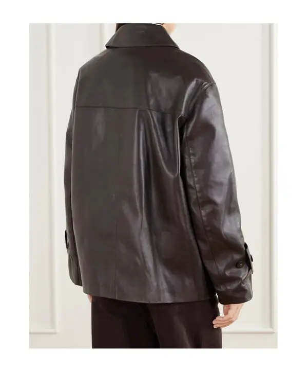 JOSEPH Delia Double-breasted Leather Jacket