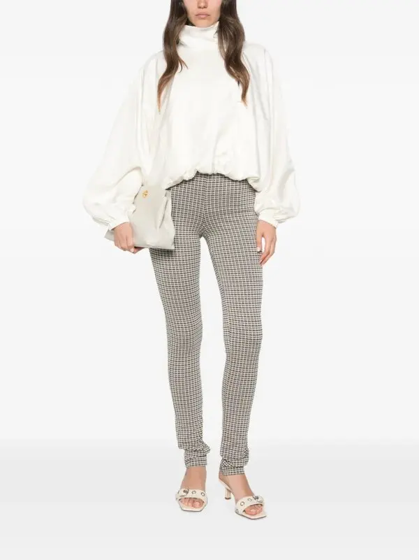 Patrizia Pepe Slim-fit Trousers With Houndstooth Pattern