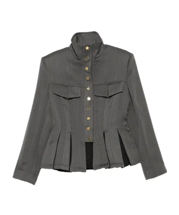 Elisabetta Franchi Peplum-hem High-neck Fitted Jacket