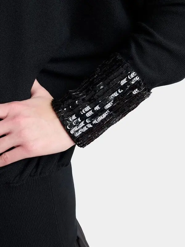 Valentino Garavani Sequin Embellished Gathered Jumper