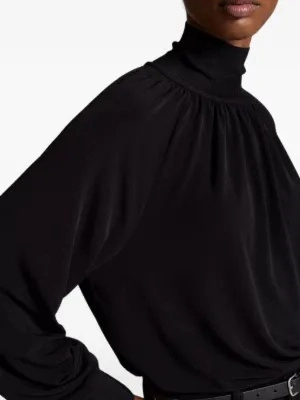 Vince Gathered High-neck Blouse