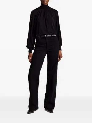 Vince Gathered High-neck Blouse