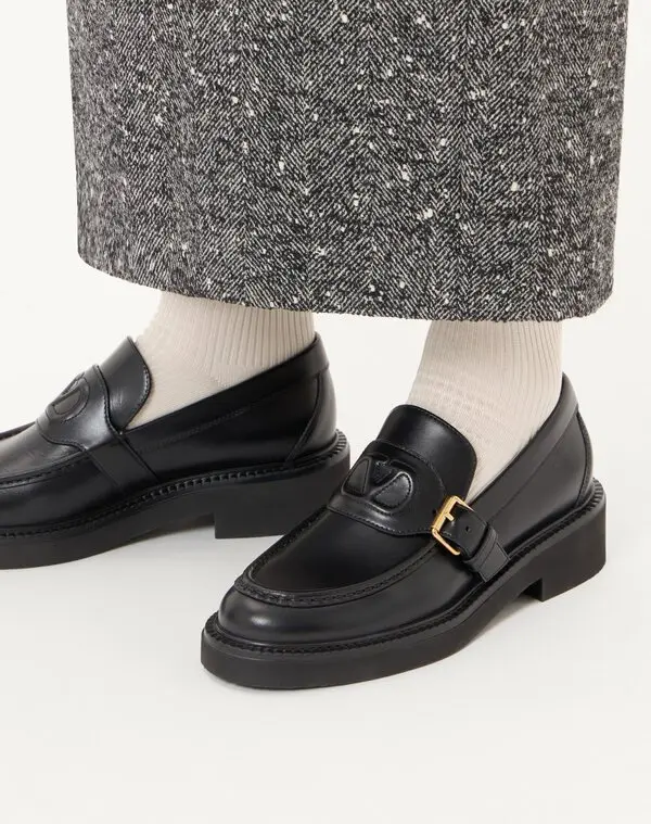 Valentino Garavani Vlogo Signature Embossed Slip-on Loafers