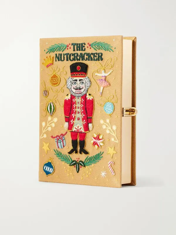 OLYMPIA LE-TAN The Nutcracker Embroidered Canvas Clutch - Beige
