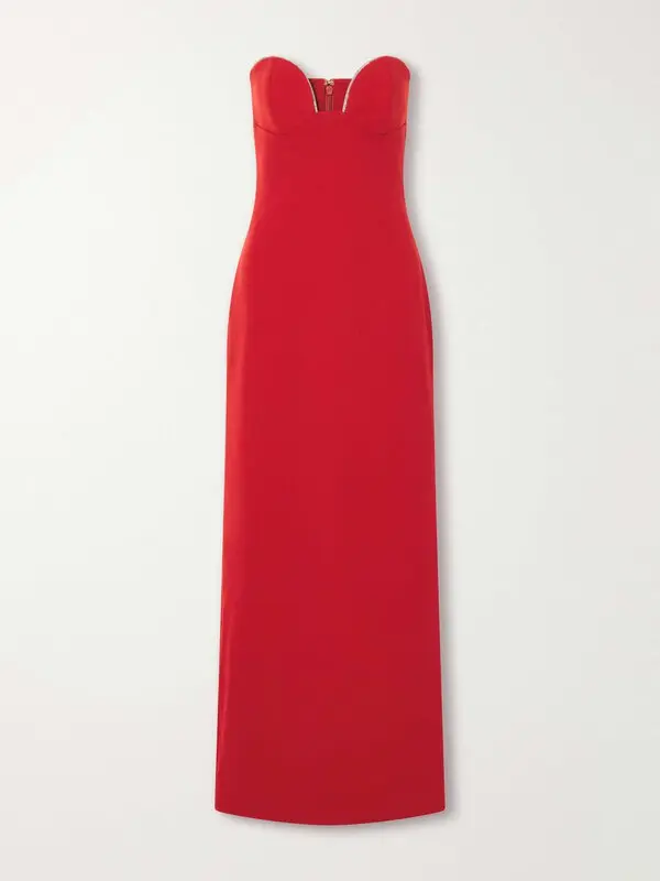 Solace London Sommer Embellished Strapless Stretch-crepe Gown