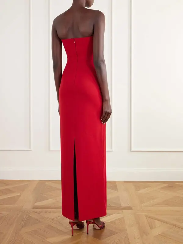 Solace London Sommer Embellished Strapless Stretch-crepe Gown