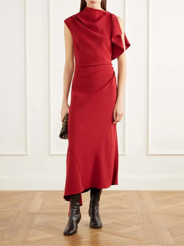 Veronica Beard Bret Asymmetric Stretch-crepe Maxi Dress