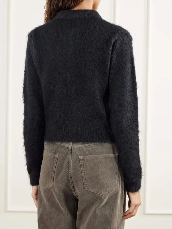 Auralee Brushed Mohair And Wool-blend Polo Sweater