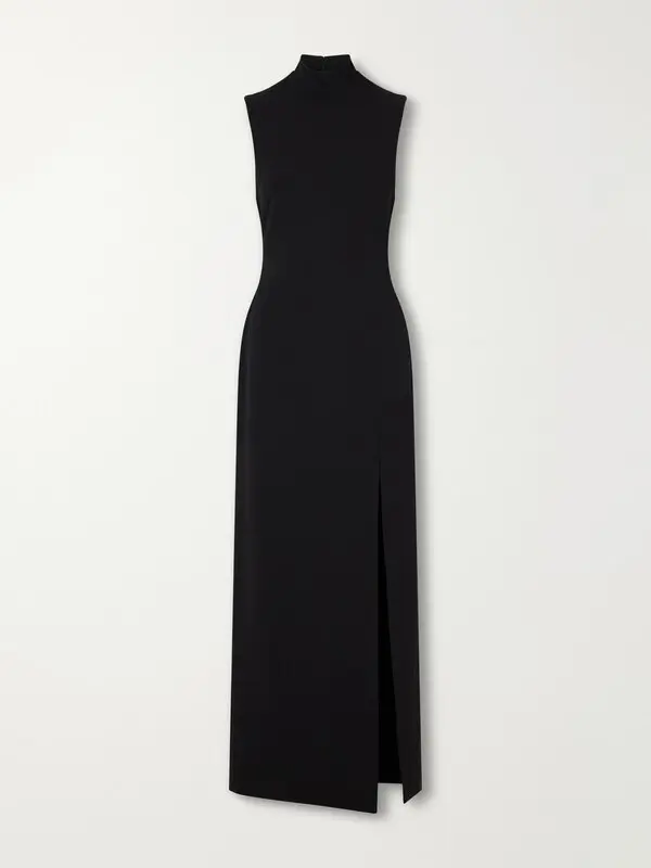 Solace London Nanette Stretch-knit Crepe Gown - Black