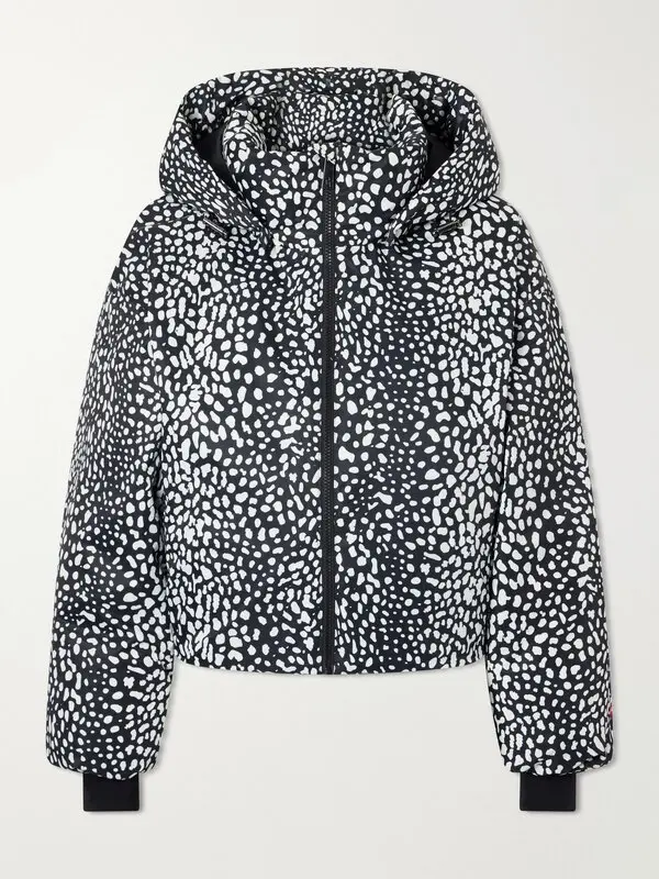 Perfect Moment Estelle Hooded Logo-embroidered Printed Shell Puffer Jacket - Black