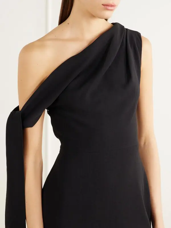 Solace London Gardner Off-the-shoulder Sash-detailed Crepe Mini Dress