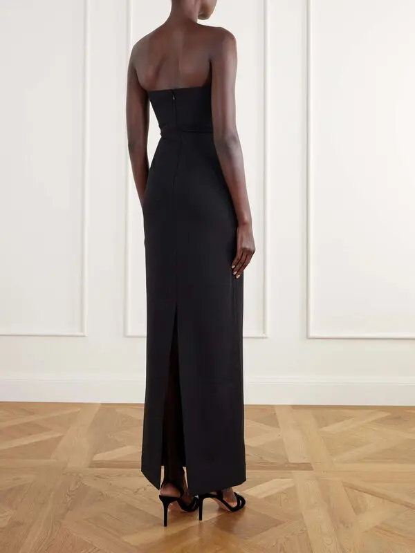 Solace London Sommer Embellished Strapless Stretch-crepe Gown