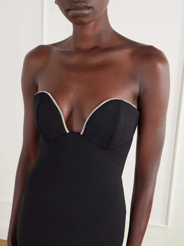 Solace London Sommer Embellished Strapless Stretch-crepe Gown