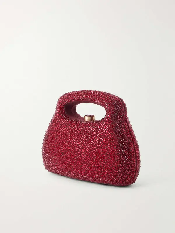 Cult Gaia Mimi Crystal-embellished Suede Top-handle Bag