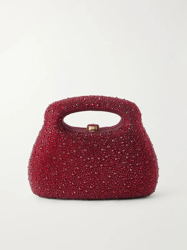 Cult Gaia Mimi Crystal-embellished Suede Top-handle Bag