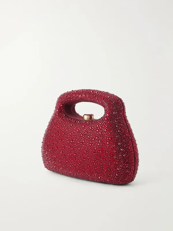 Cult Gaia Mimi Crystal-embellished Suede Top-handle Bag