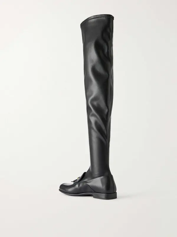 TOD'S Gomma Tasseled Leather Over-the-knee Boots