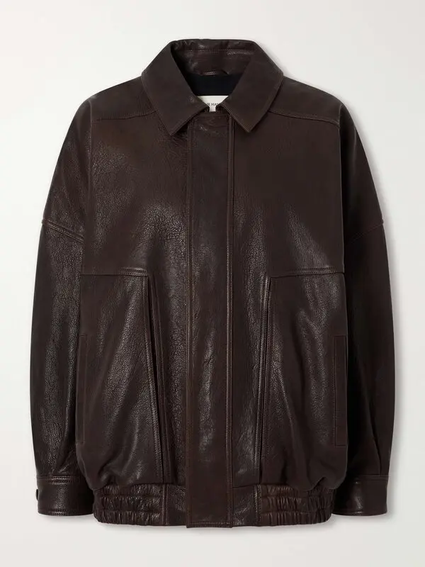 Nour Hammour Dalma Full-grain Leather Jacket