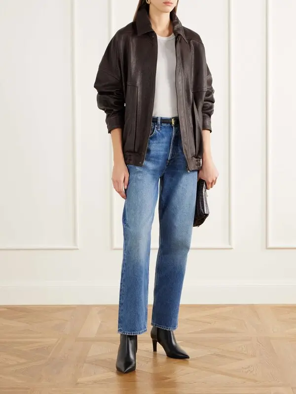Nour Hammour Dalma Full-grain Leather Jacket