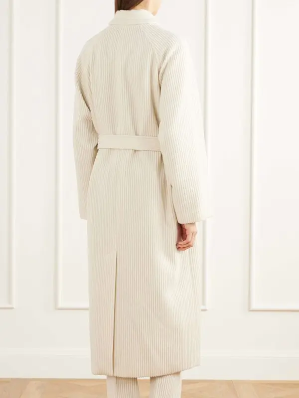 Auralee Belted Wool And Cashmere-blend Corduroy Coat