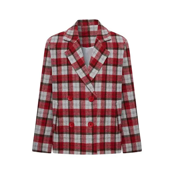 THISISU COLLECTION Mara Plaid Wool Blend Jacket