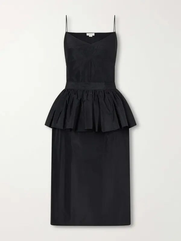 Stella McCartney Peplum Taffeta Midi Dress