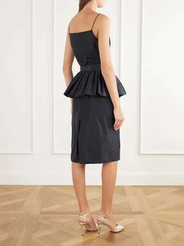 Stella McCartney Peplum Taffeta Midi Dress