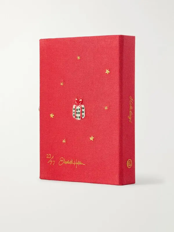 OLYMPIA LE-TAN Christmas Holidays Embroidered Canvas Clutch