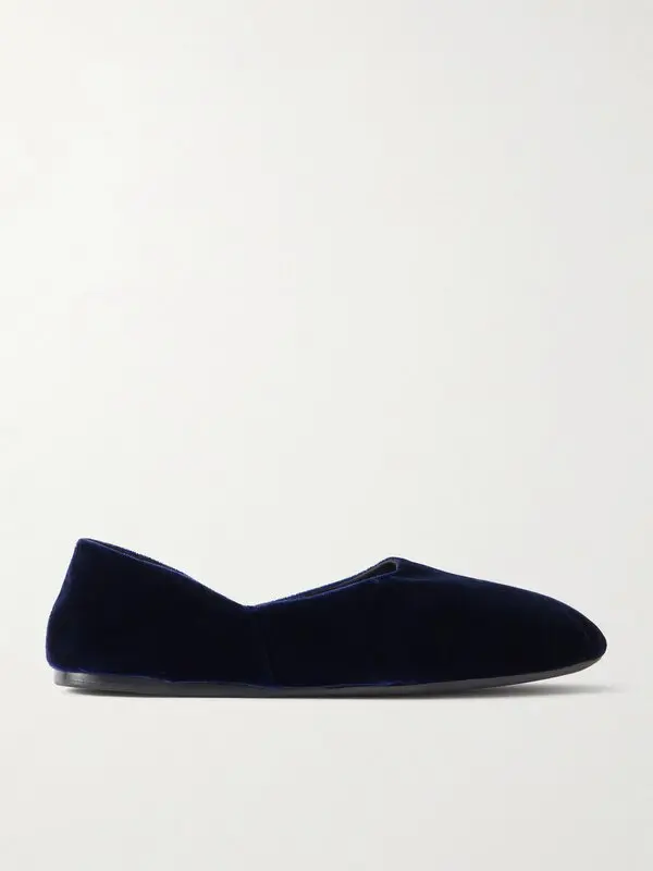 Khaite Jane Velvet Ballet Flats - Blue