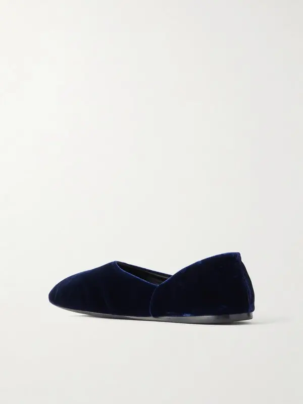 Khaite Jane Velvet Ballet Flats - Blue