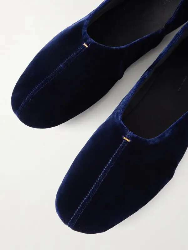 Khaite Jane Velvet Ballet Flats - Blue