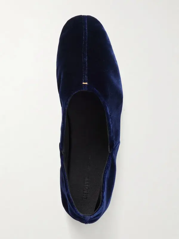 Khaite Jane Velvet Ballet Flats - Blue