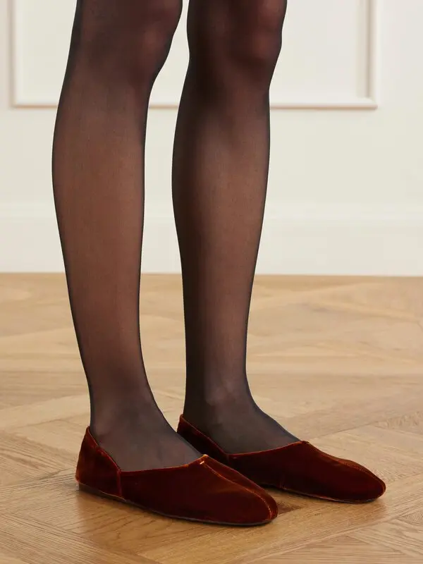 Khaite Jane Velvet Ballet Flats