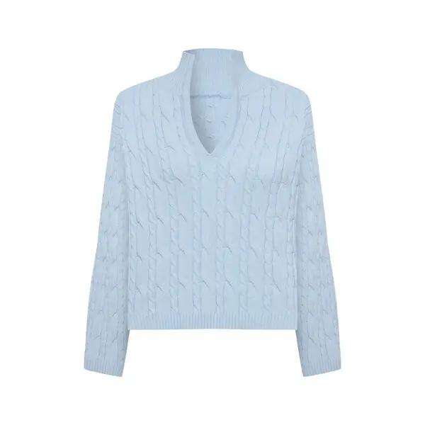 THISISU COLLECTION Violet Cable Knit Blouse – Light
