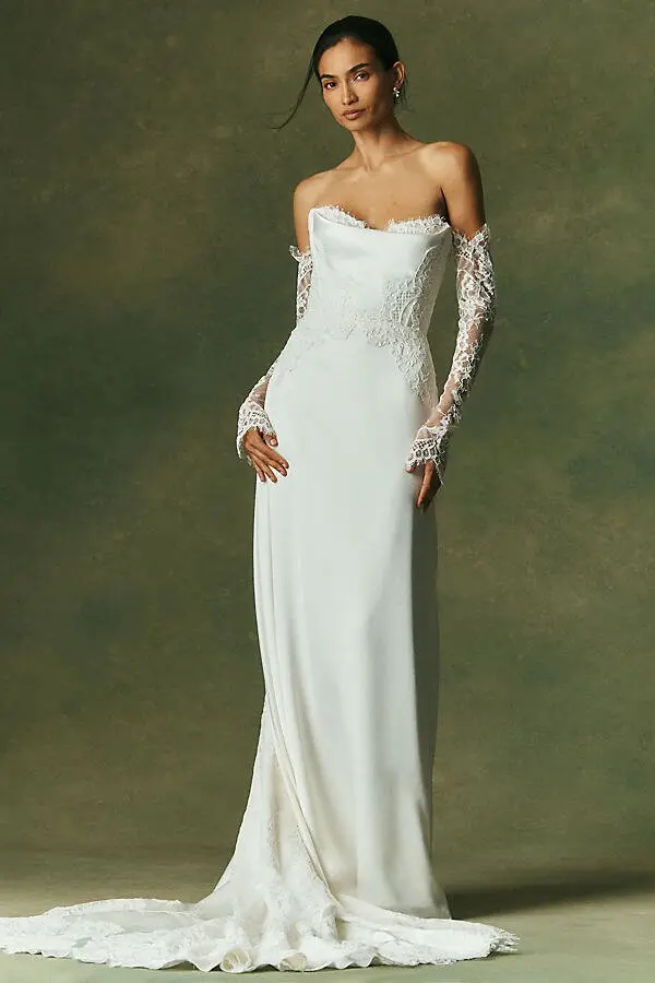 Watters Clemence Gown - Ivory