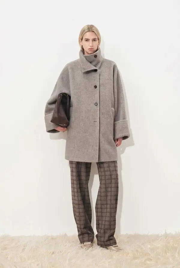 Fabrique Grace Oversized Midi Coat In Wool Alpaca Blend