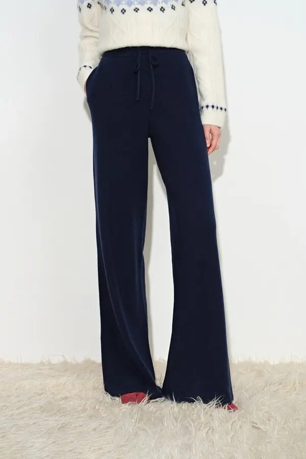 Fabrique Vivi Fitted Stretch Wide Leg Pants In Wool Blend