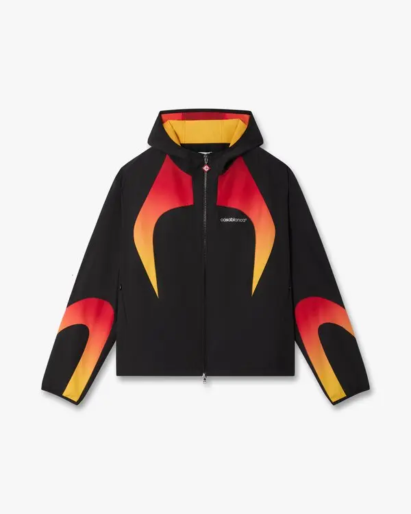 Casablanca Black & Gradient Zip-up Hooded Jacket