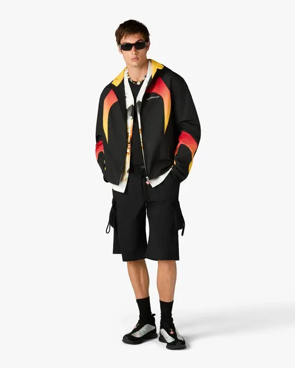 Casablanca Black & Gradient Zip-up Hooded Jacket
