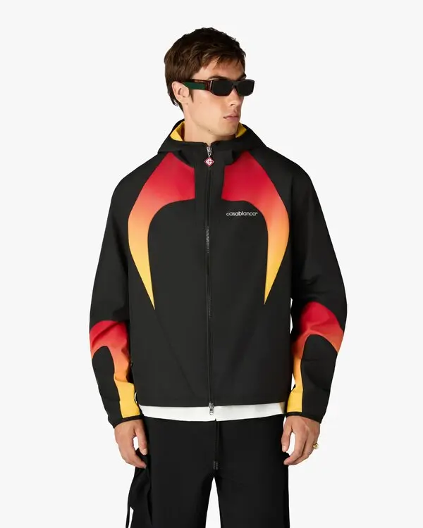 Casablanca Black & Gradient Zip-up Hooded Jacket