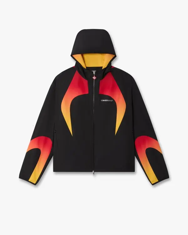 Casablanca Black & Gradient Zip-up Hooded Jacket