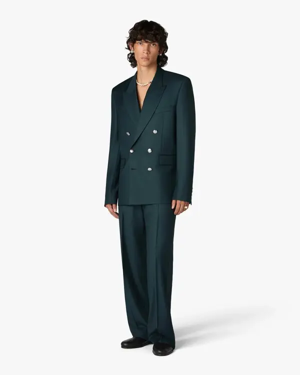 Casablanca Dark Teal Straight Leg Trousers