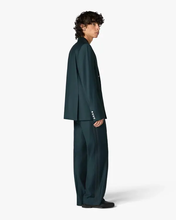 Casablanca Dark Teal Straight Leg Trousers