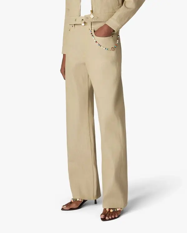Casablanca Beige Desert Canvas Denim Jeans