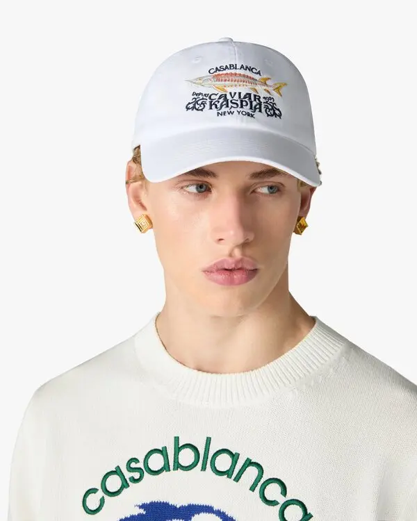 Casablanca White Casa Kaspia New York Embroidered Cap By
