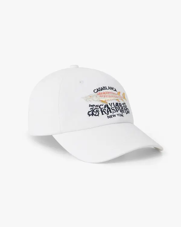 Casablanca White Casa Kaspia New York Embroidered Cap By