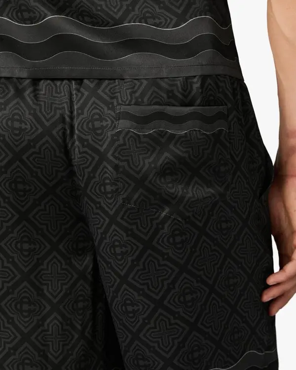 Casablanca Radiating Monogram Silk Shorts